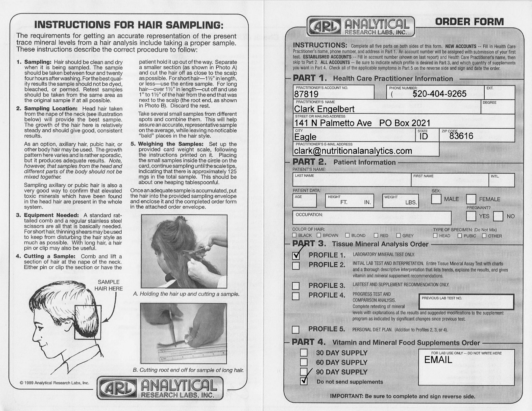 Submit your forms – Nutritional Analytics ordering system